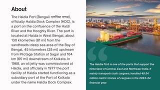 Haldia Dock Complex - A Gateway To India's East Coast | PDF