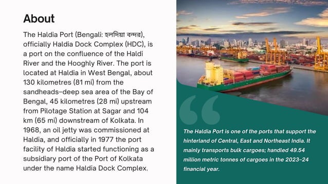 Haldia Dock Complex - A Gateway To India's East Coast | PDF