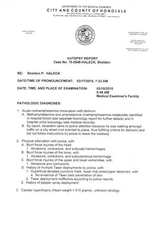 Sheldon Haleck autopsy report | PDF