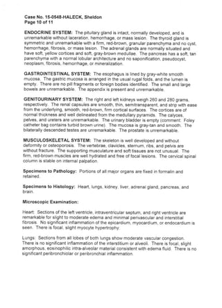 Sheldon Haleck autopsy report | PDF