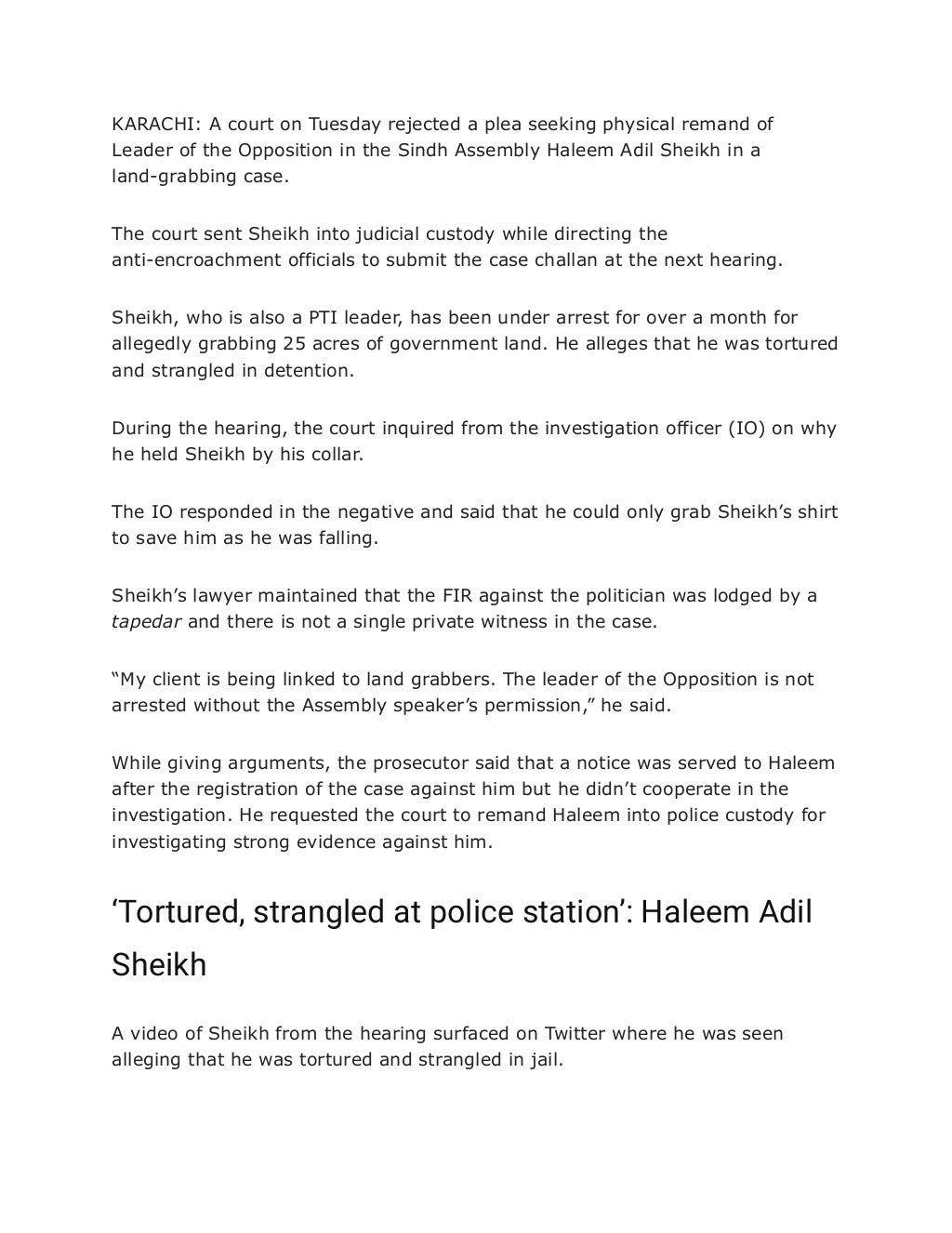 Haleem Adil Sheikh alleges he was tortured, strangled in custody.pdf