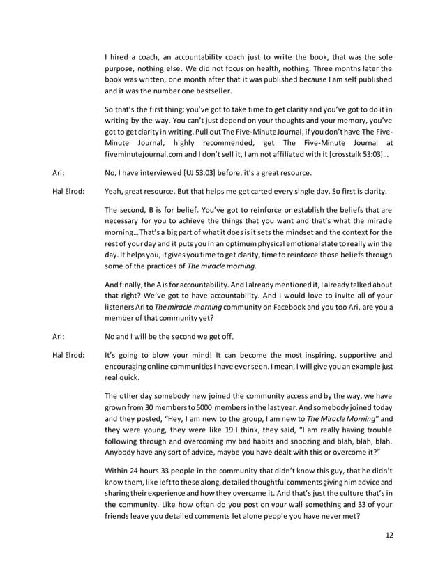 HalElrodTranscript.docx | Injuries | Diseases and Conditions