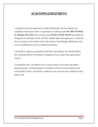 A Project report on ERP system in Hindustan Aeronautics Limited(Summer ...