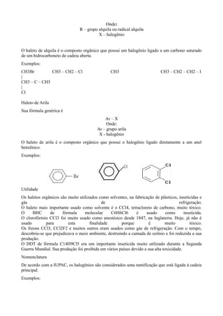 Haletos organicos | DOC