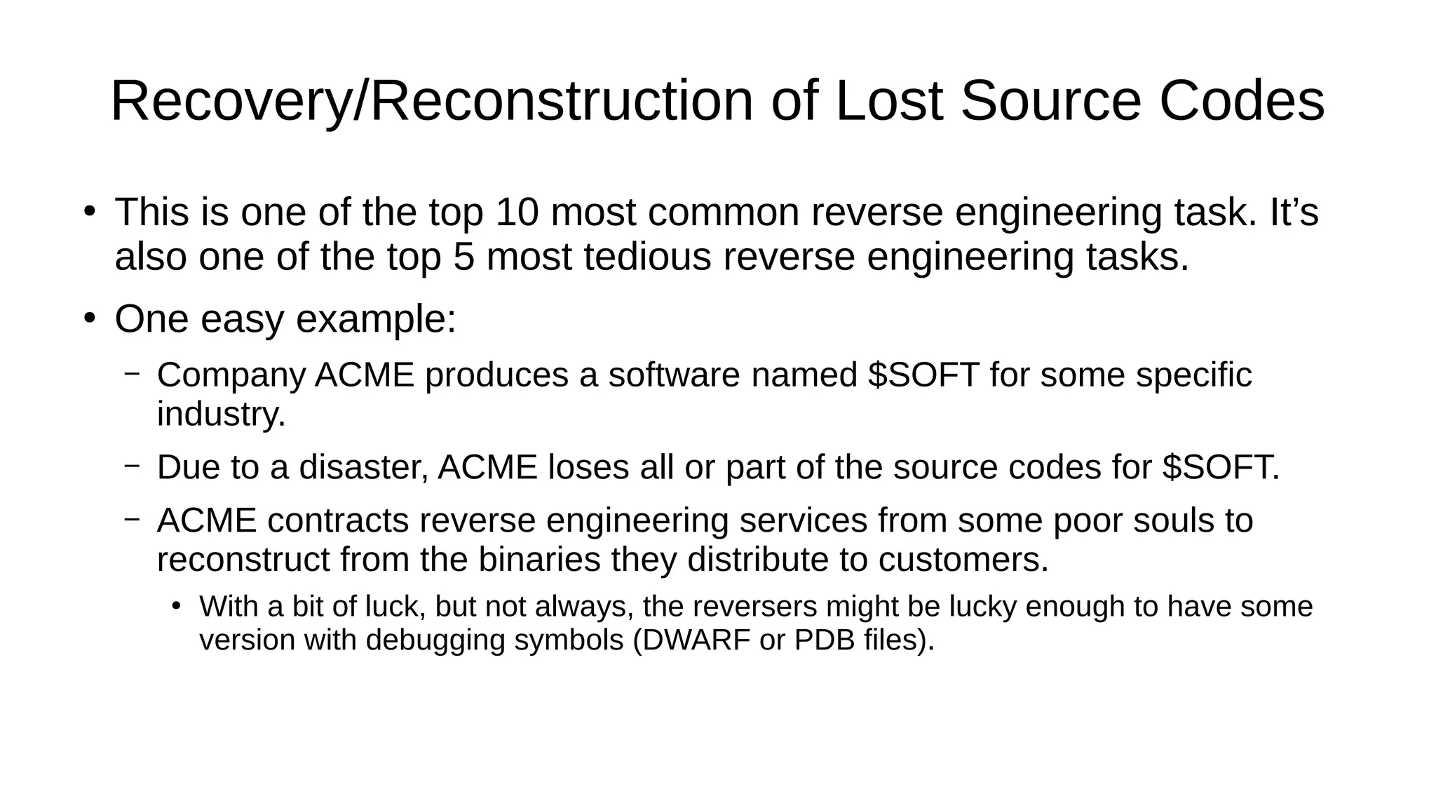 Half-automatic Compilable Source Code Recovery | PPT