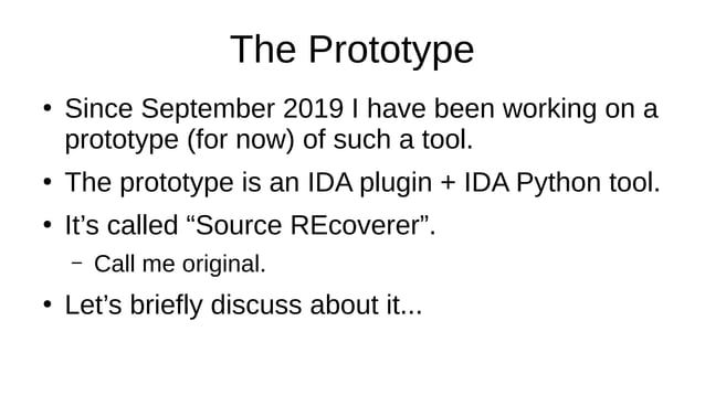 Half-automatic Compilable Source Code Recovery | PPT