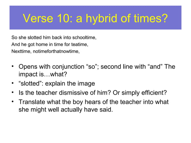 Half past two by U. A Fanthorpe | PPT