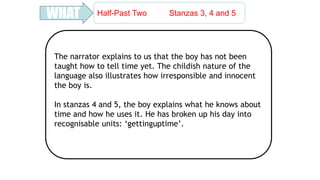Half past two - U.A. Fanthorpe | PPTX