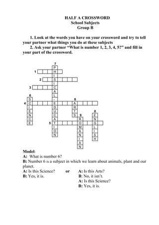 Half a crossword subjects | DOC
