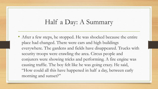 Half A Day by Naguib Mahfouz | PPT