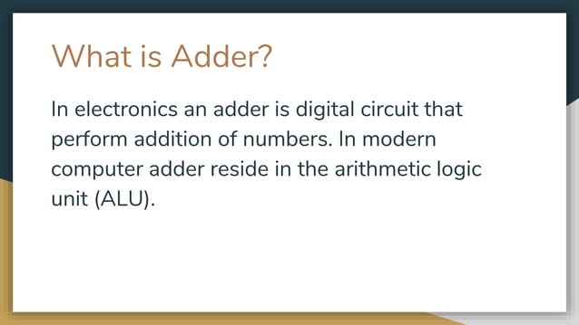 Half adder and full adder | Digital electronics | engineering | PPTX