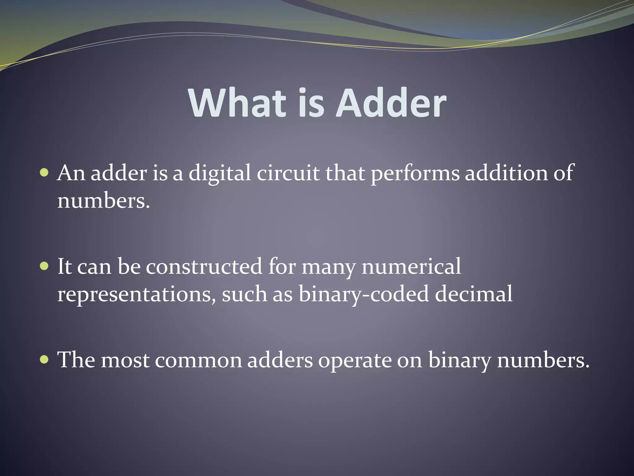 What is Adder-Half and Full Adder | PPTX