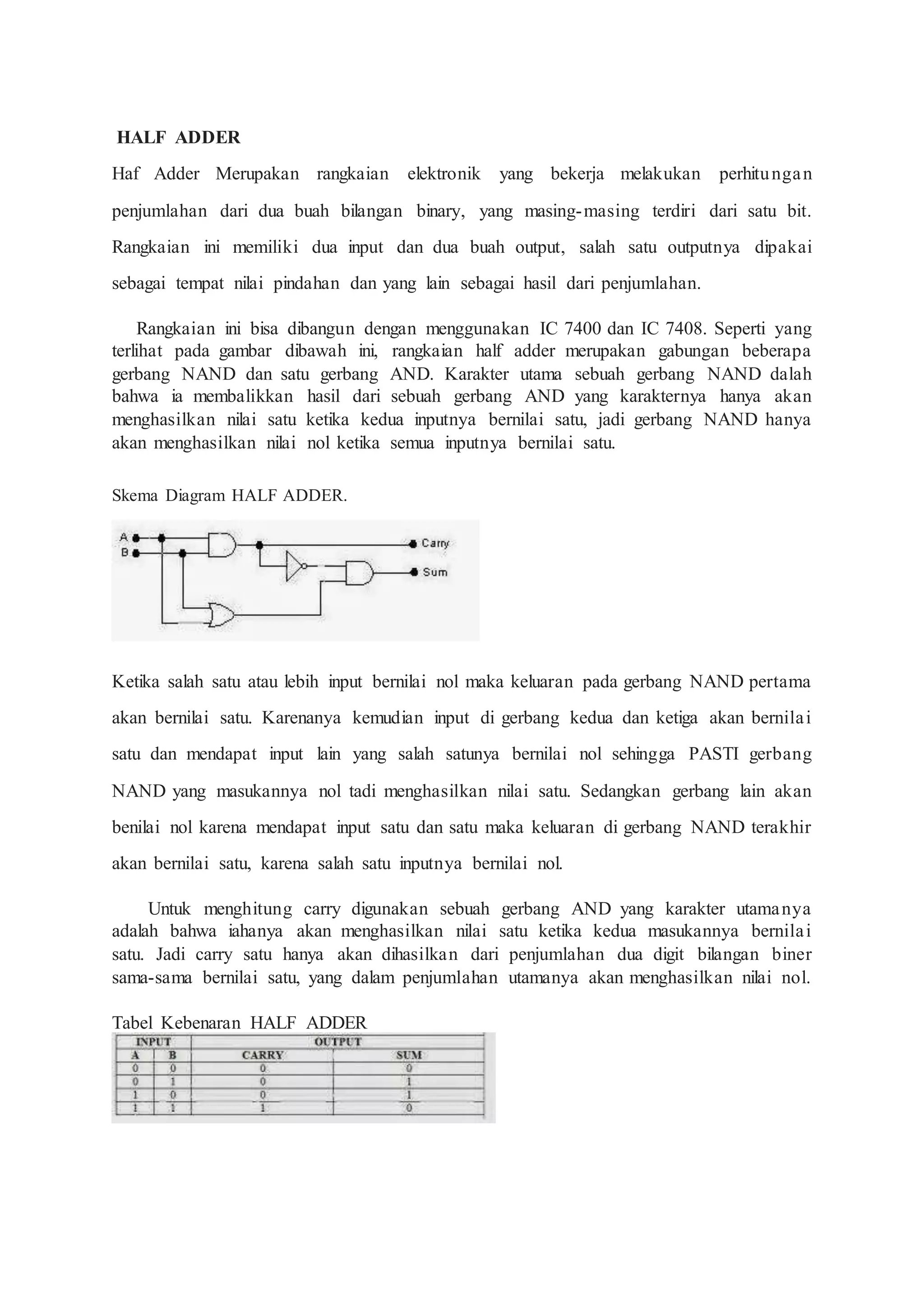 Half dan full adder | DOCX
