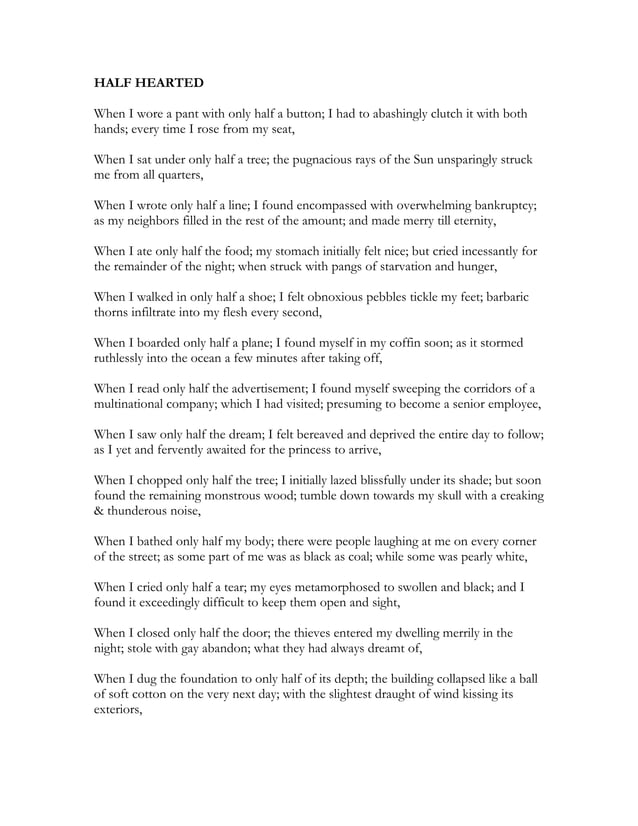 Half Hearted | PDF