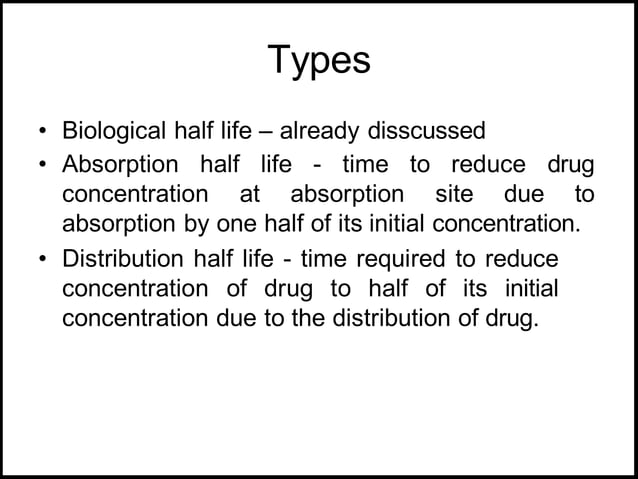 Half Life of Drug, Introduction, types.pptx