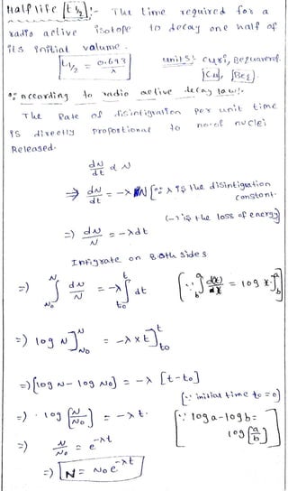 Half life derivation. | PDF