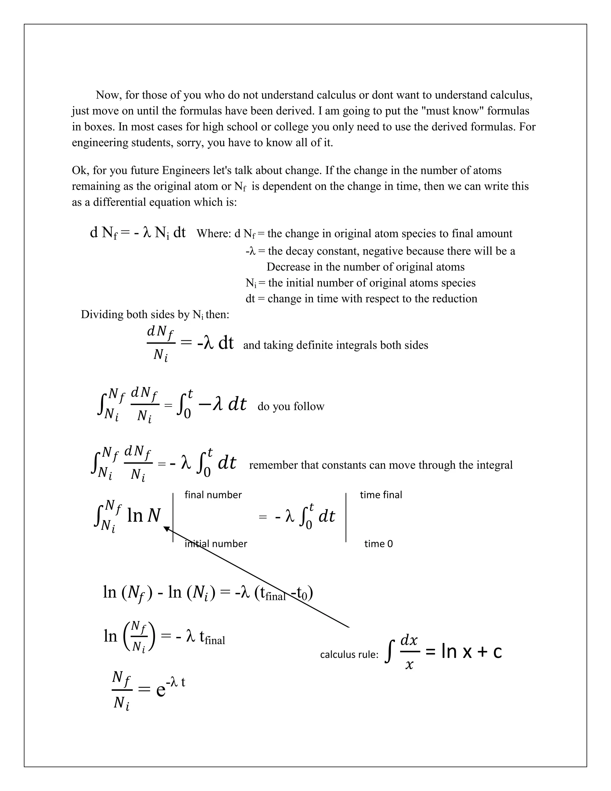 Half life formula | PDF