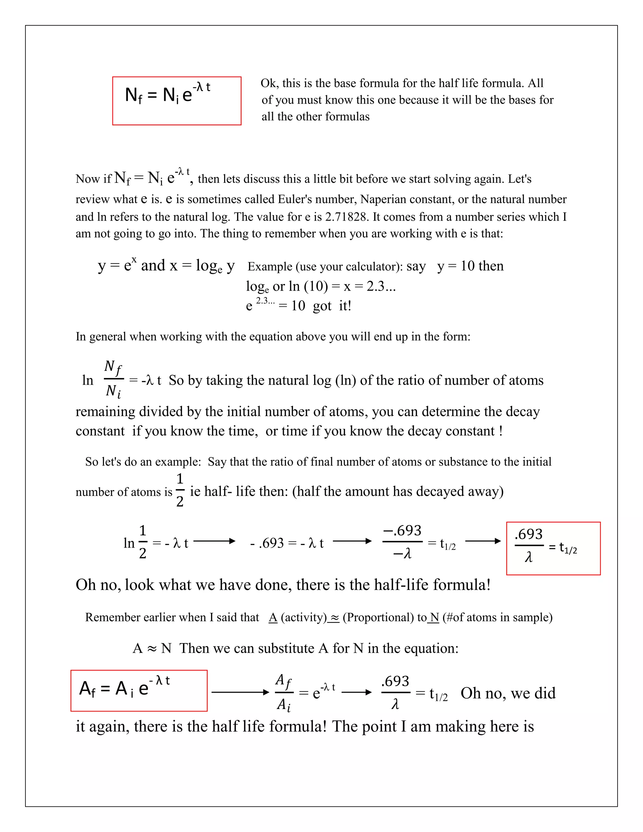 Half life formula | PDF