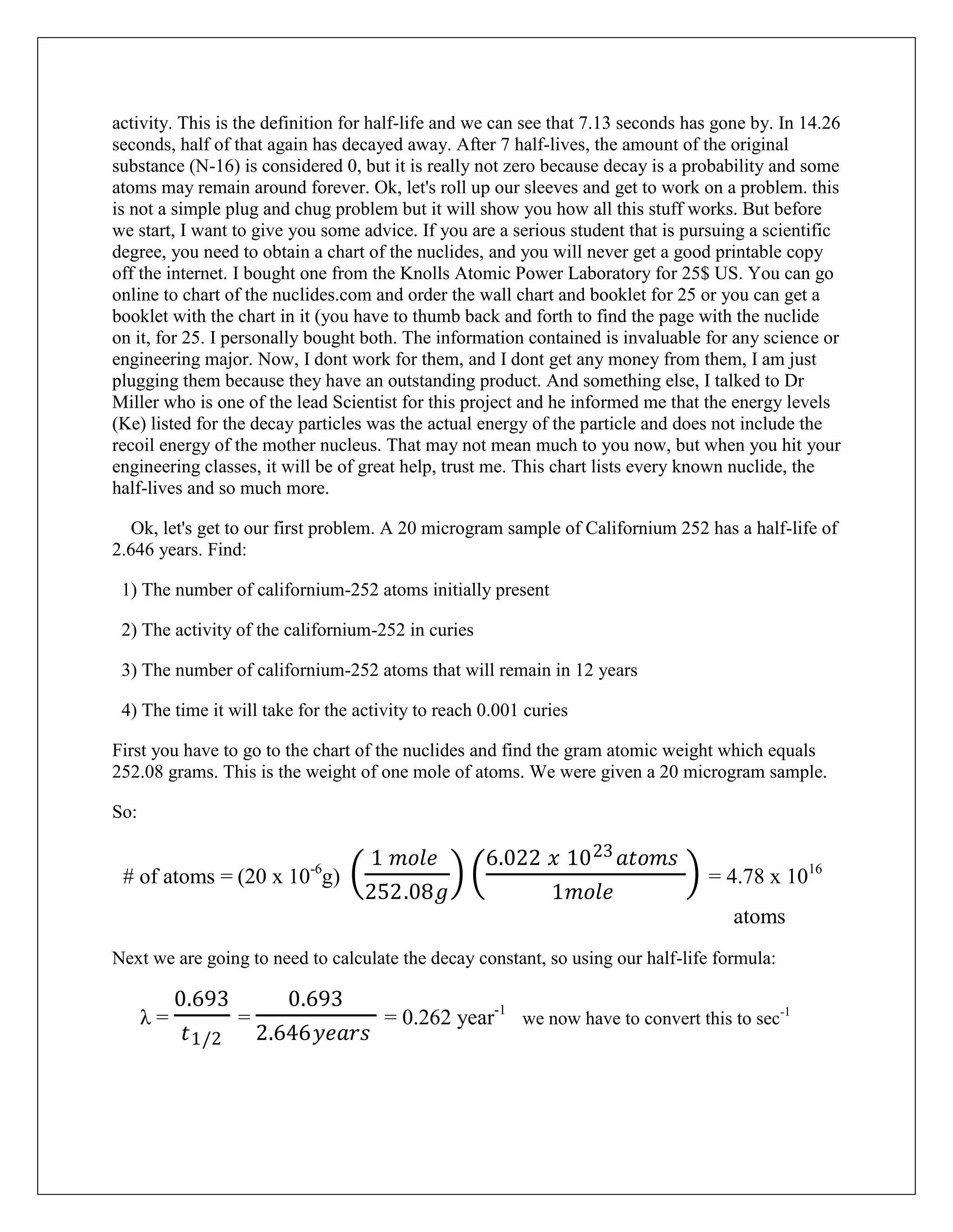 Half life formula | PDF