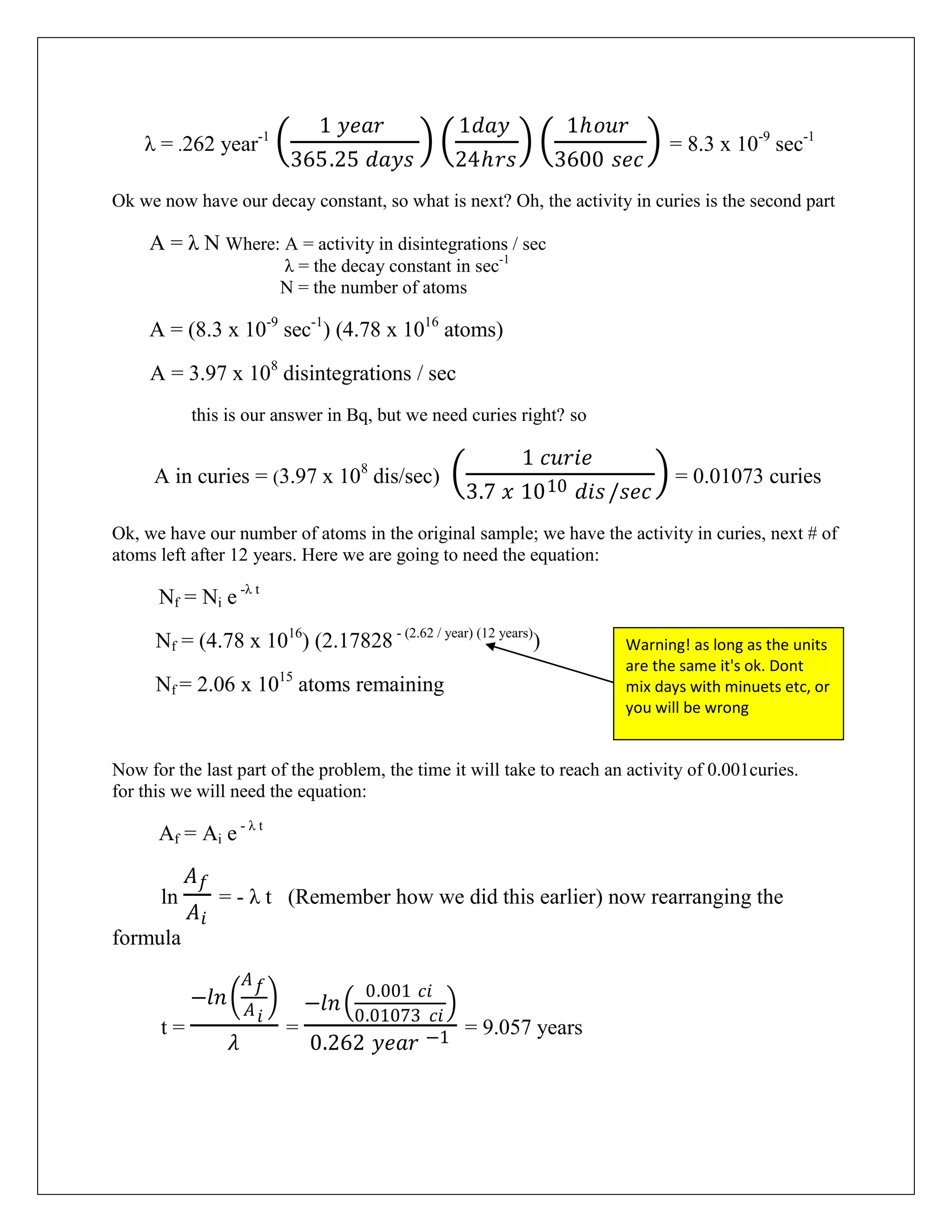 Half life formula | PDF