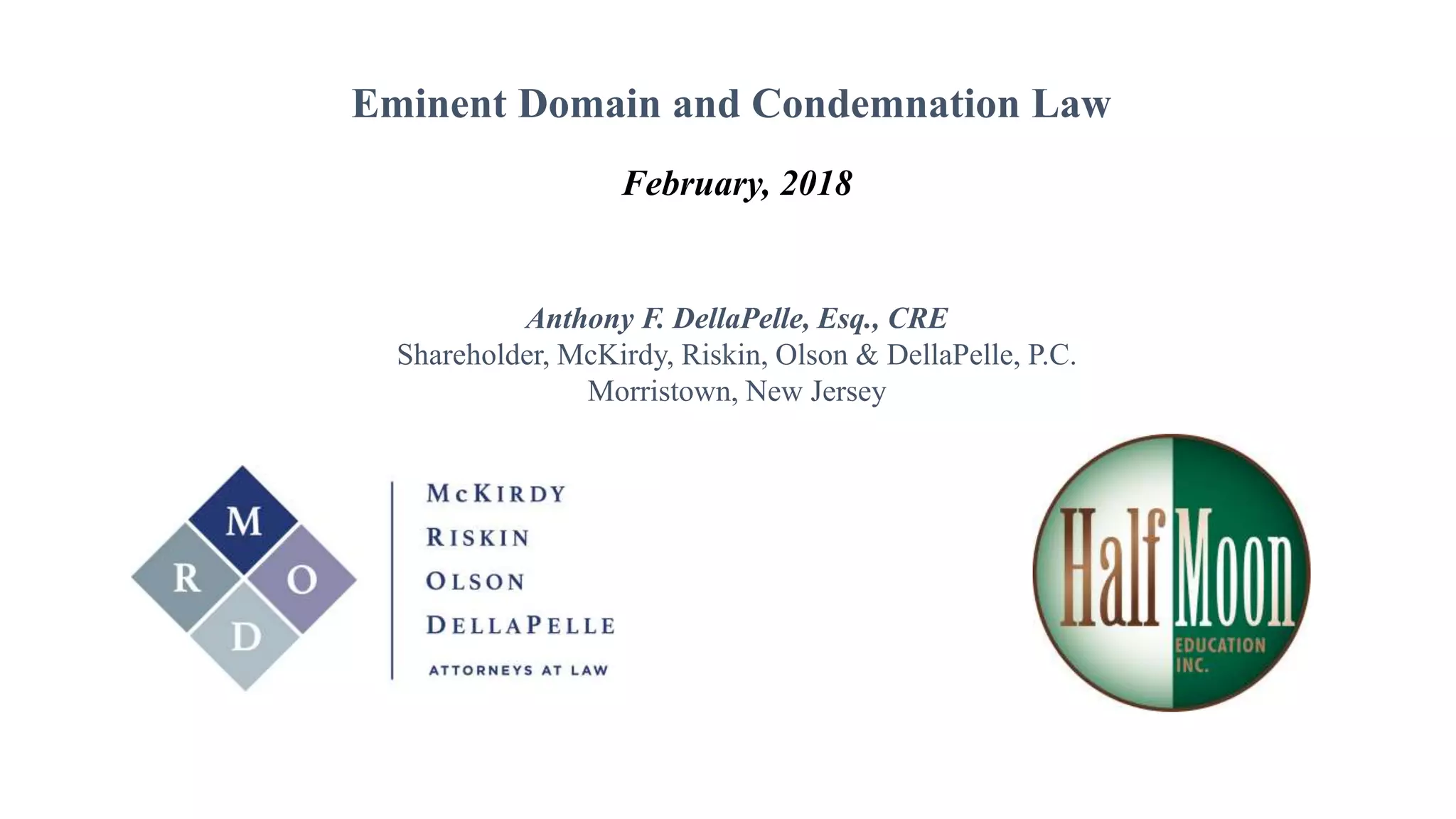 Fundamentals of Eminent Domain | PPT