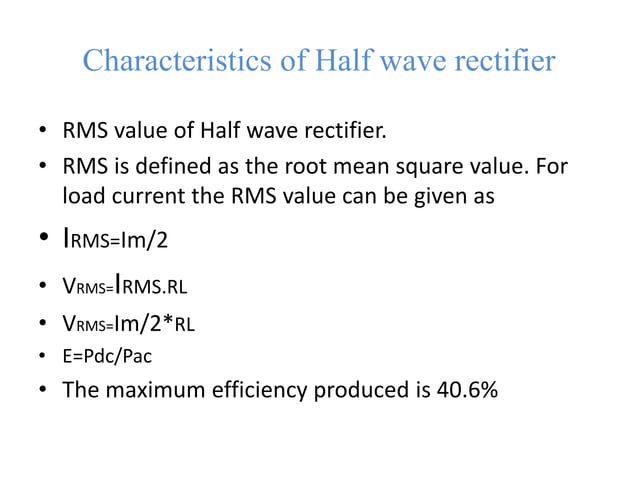 half wave rectifer.pptx | Consumer Electronics | Technology & Computing