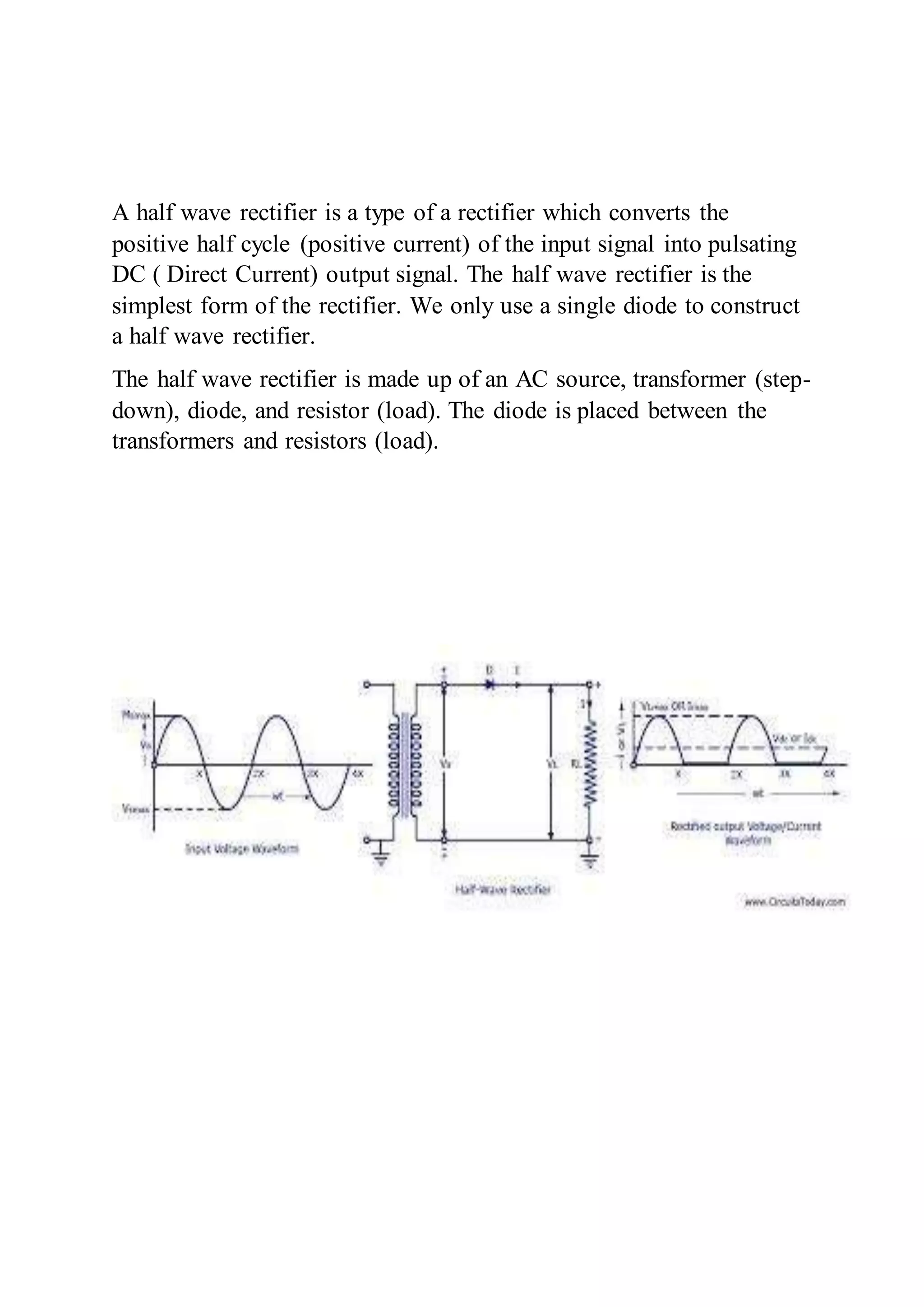 Half wave rectifier | DOCX