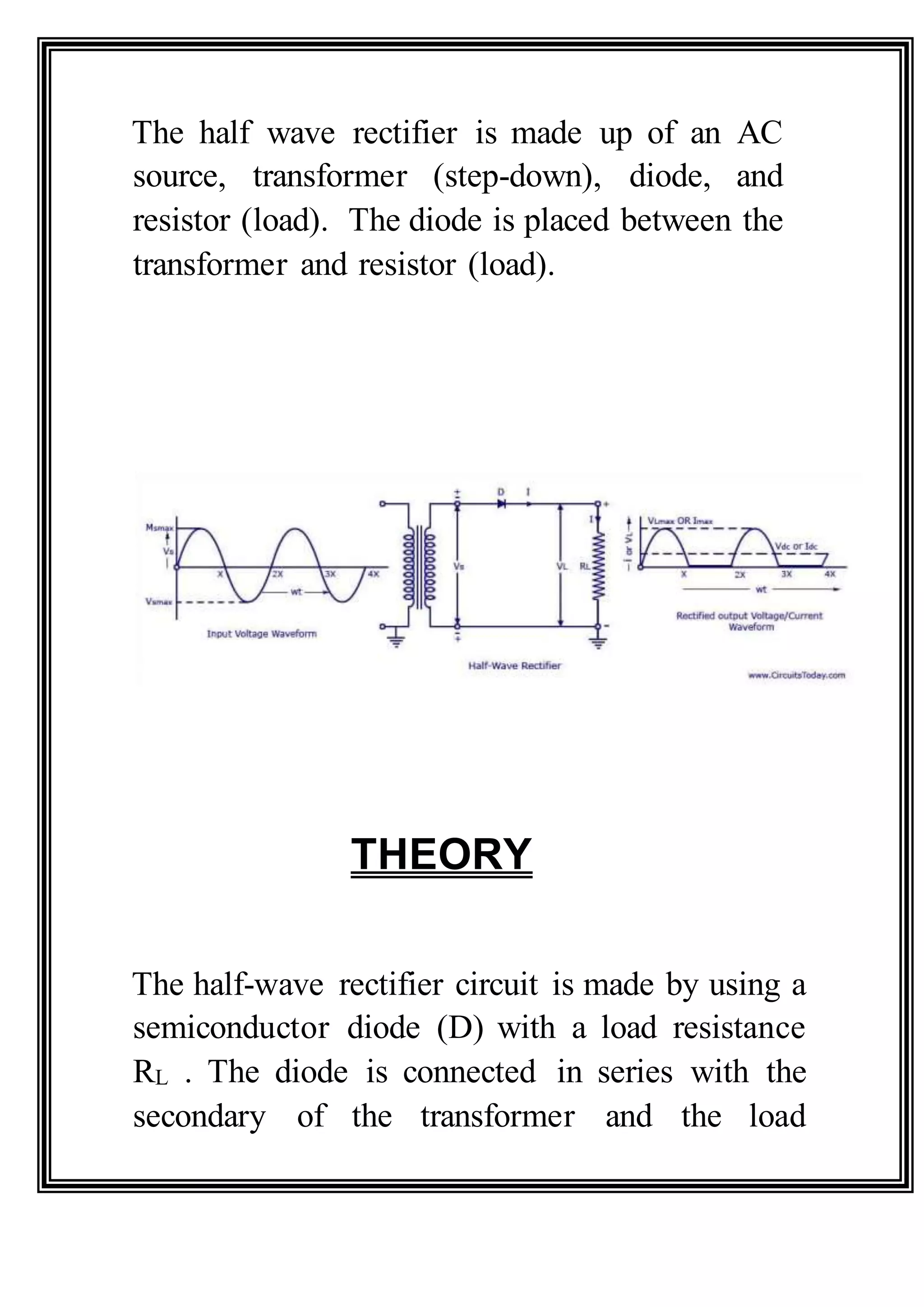 Half wave rectifier (recovered) | DOCX