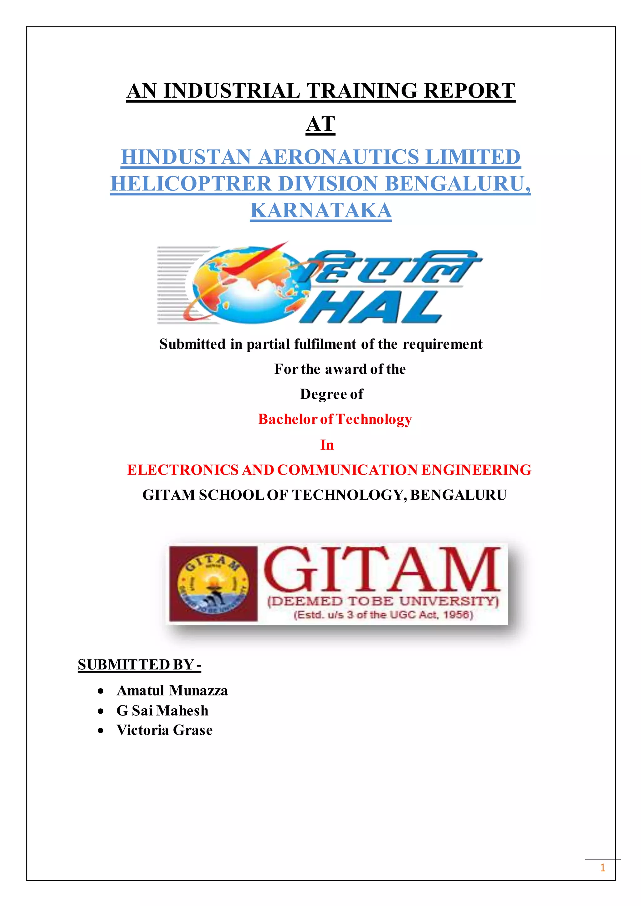 Hal helicopter division report | DOCX