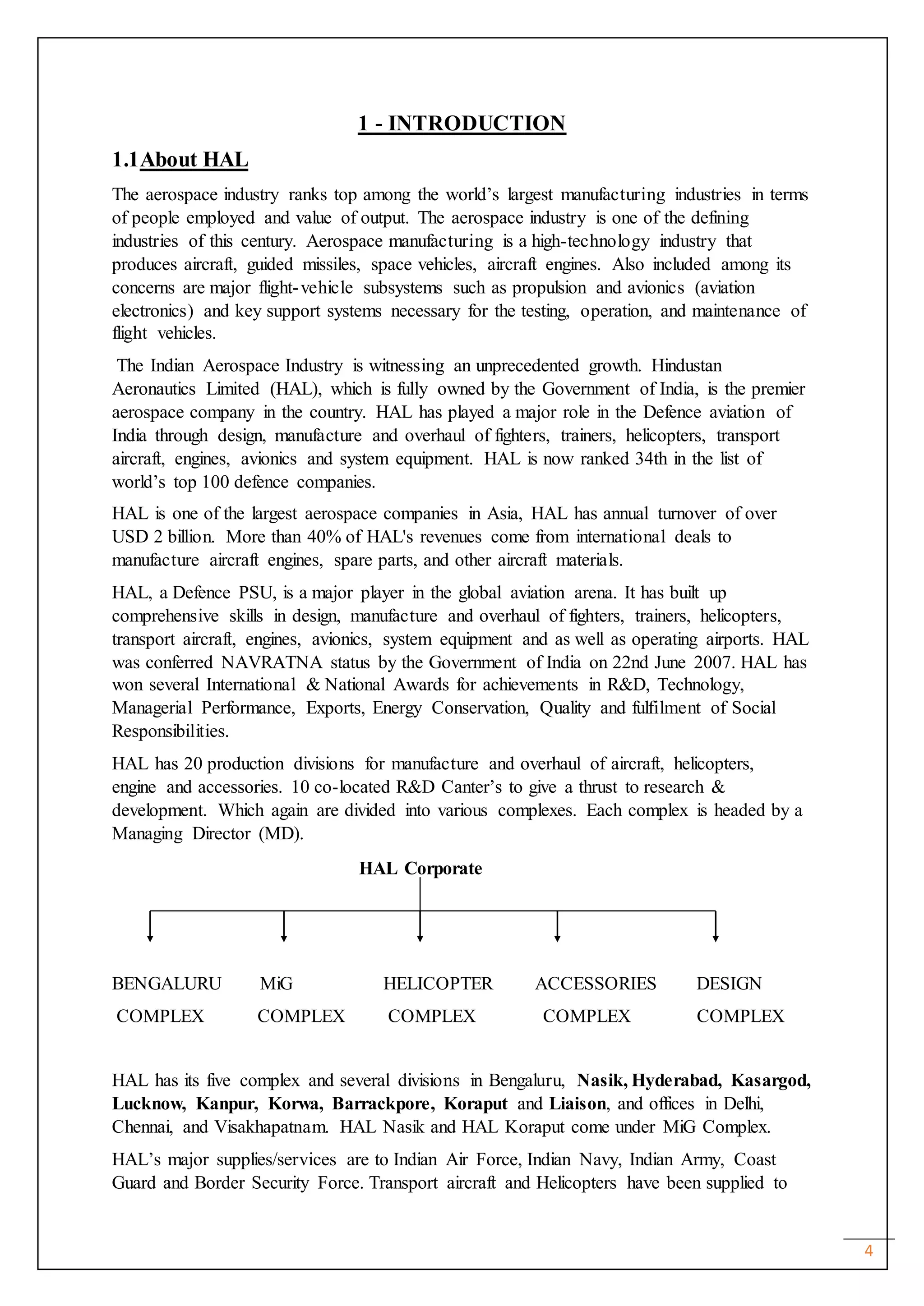 Hal helicopter division report | DOCX