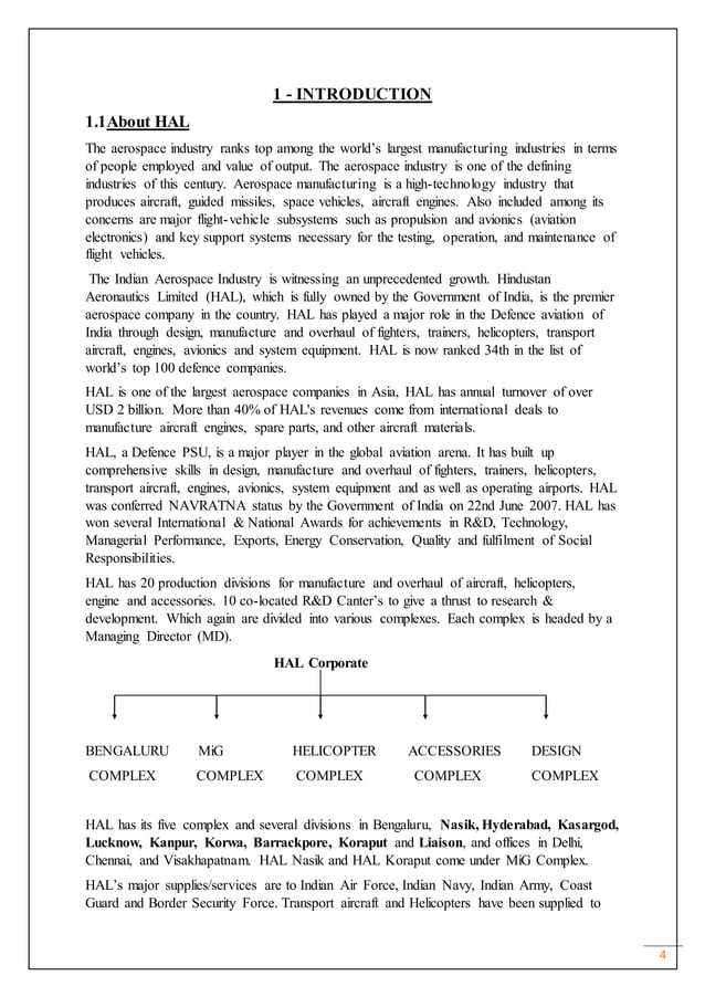 Hal helicopter division report | DOCX