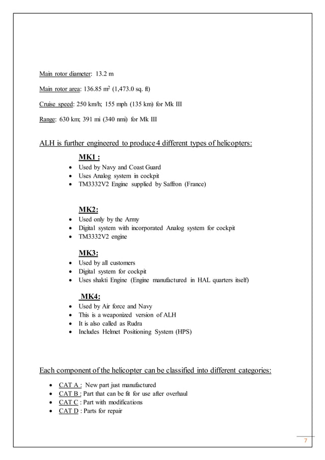 Hal helicopter division report | DOCX