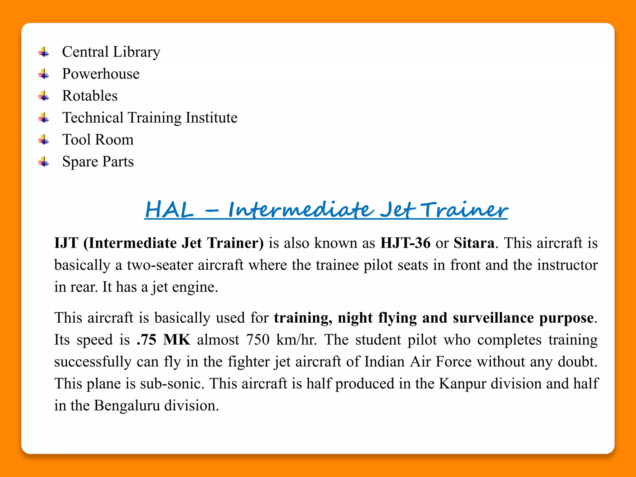 TRAINING REPORT ON HAL IJT & DORNIER | PPTX
