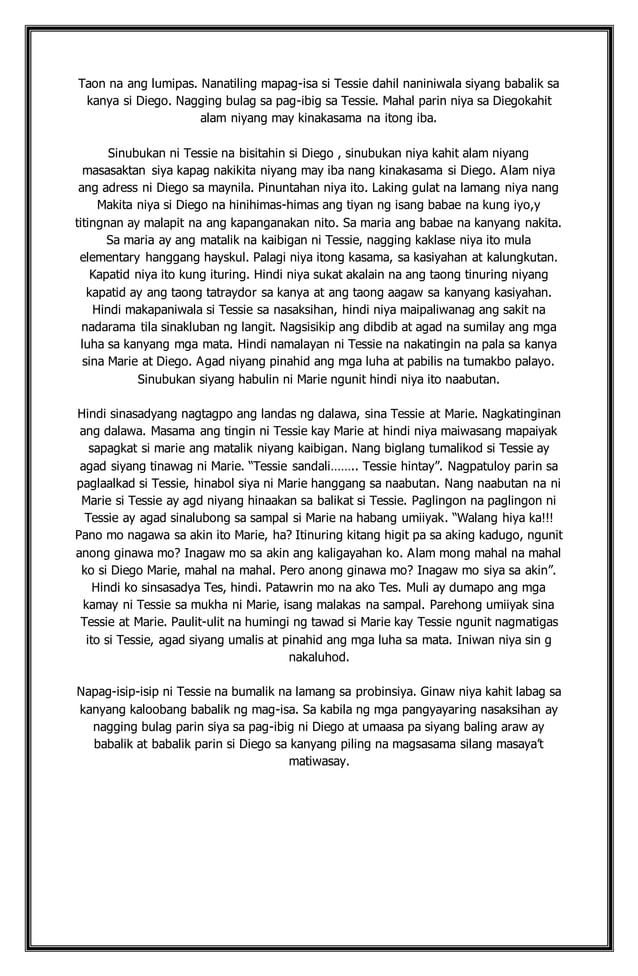 HALIMBAWA NG MAIKLING KWENTO | DOCX