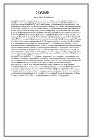 HALIMBAWA NG MAIKLING KWENTO | DOCX