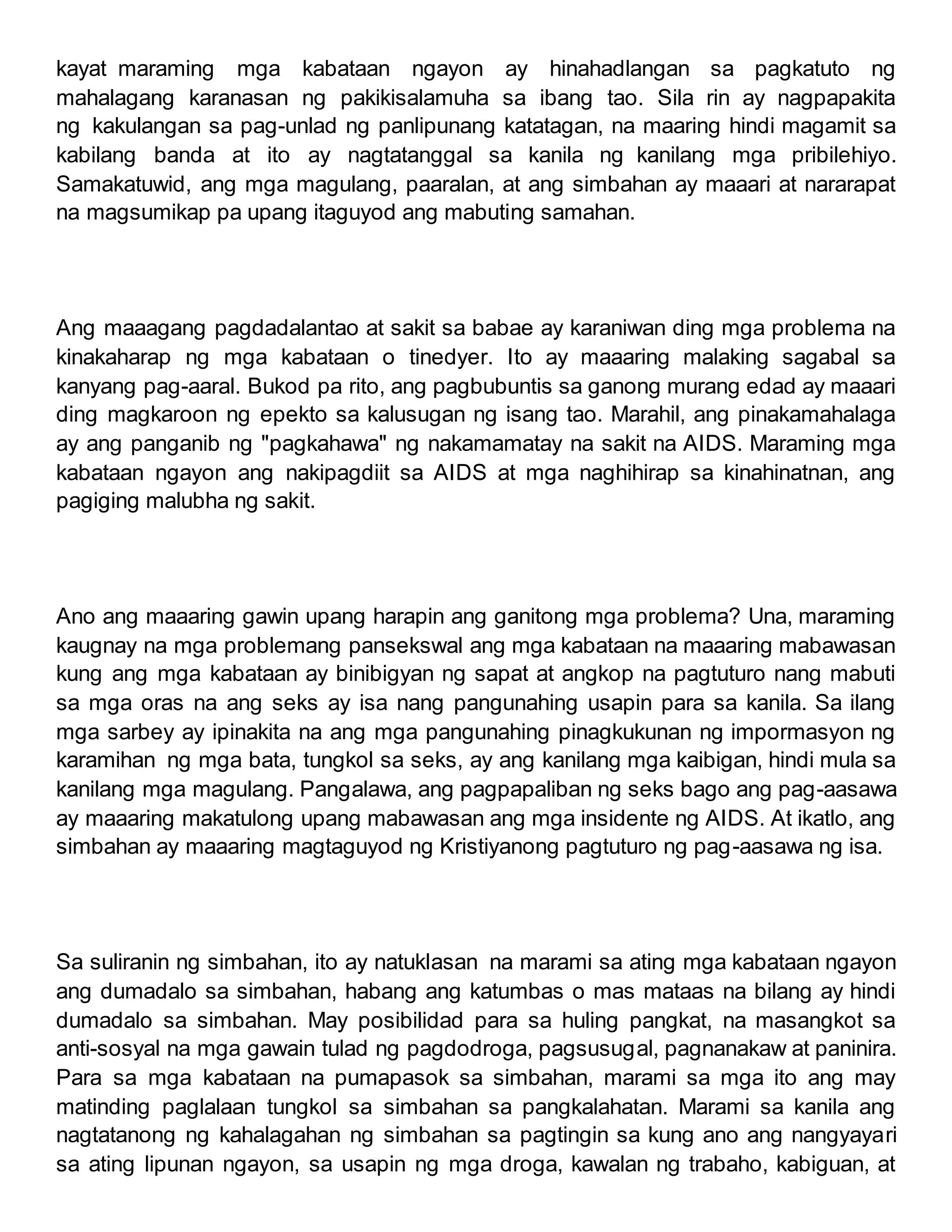 Halimbawa ng pagsasaling wika | DOCX