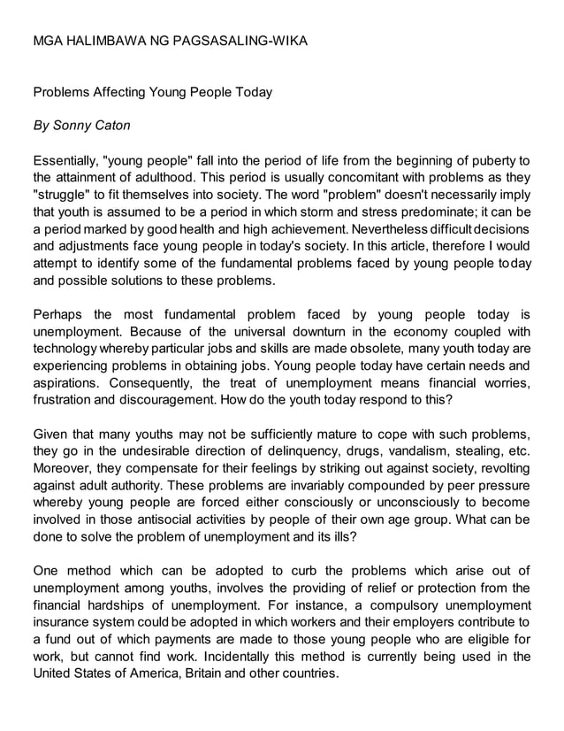 Halimbawa ng pagsasaling wika | DOCX