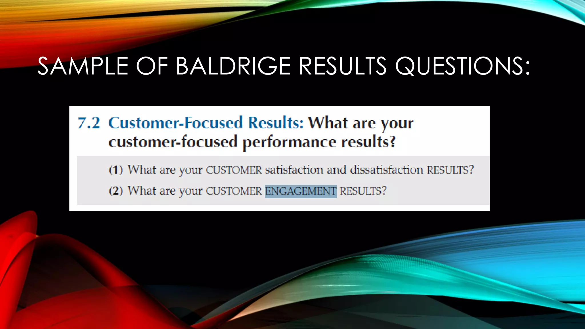 Visualizing the Understanding of "Baldrige Excellence Model" | PPT