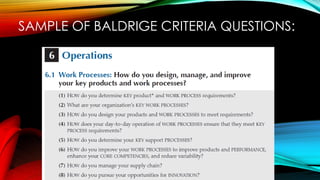 Visualizing the Understanding of "Baldrige Excellence Model" | PPT