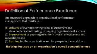 Visualizing the Understanding of "Baldrige Excellence Model" | PPT