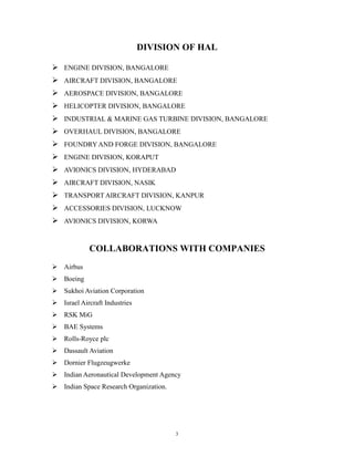 HAL, AIRCRAFT-DIVISON,BANGLORE,SUMMER TRAINING REPORT | PDF