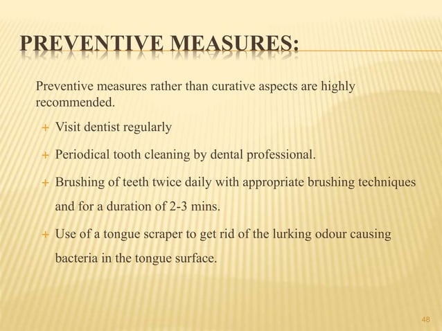 Halitosis | PPTX | Dental Health | Diseases and Conditions