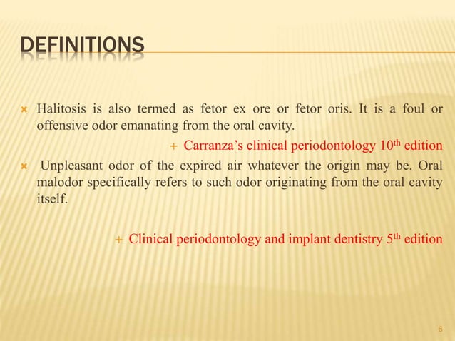 Halitosis | PPTX | Dental Health | Diseases and Conditions