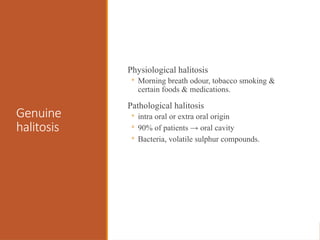 halitosis.pptx Halitosis periodontology carranza | PPTX