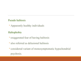halitosis.pptx Halitosis periodontology carranza | PPTX