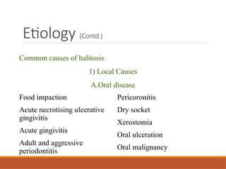 halitosis.pptx Halitosis periodontology carranza | PPTX