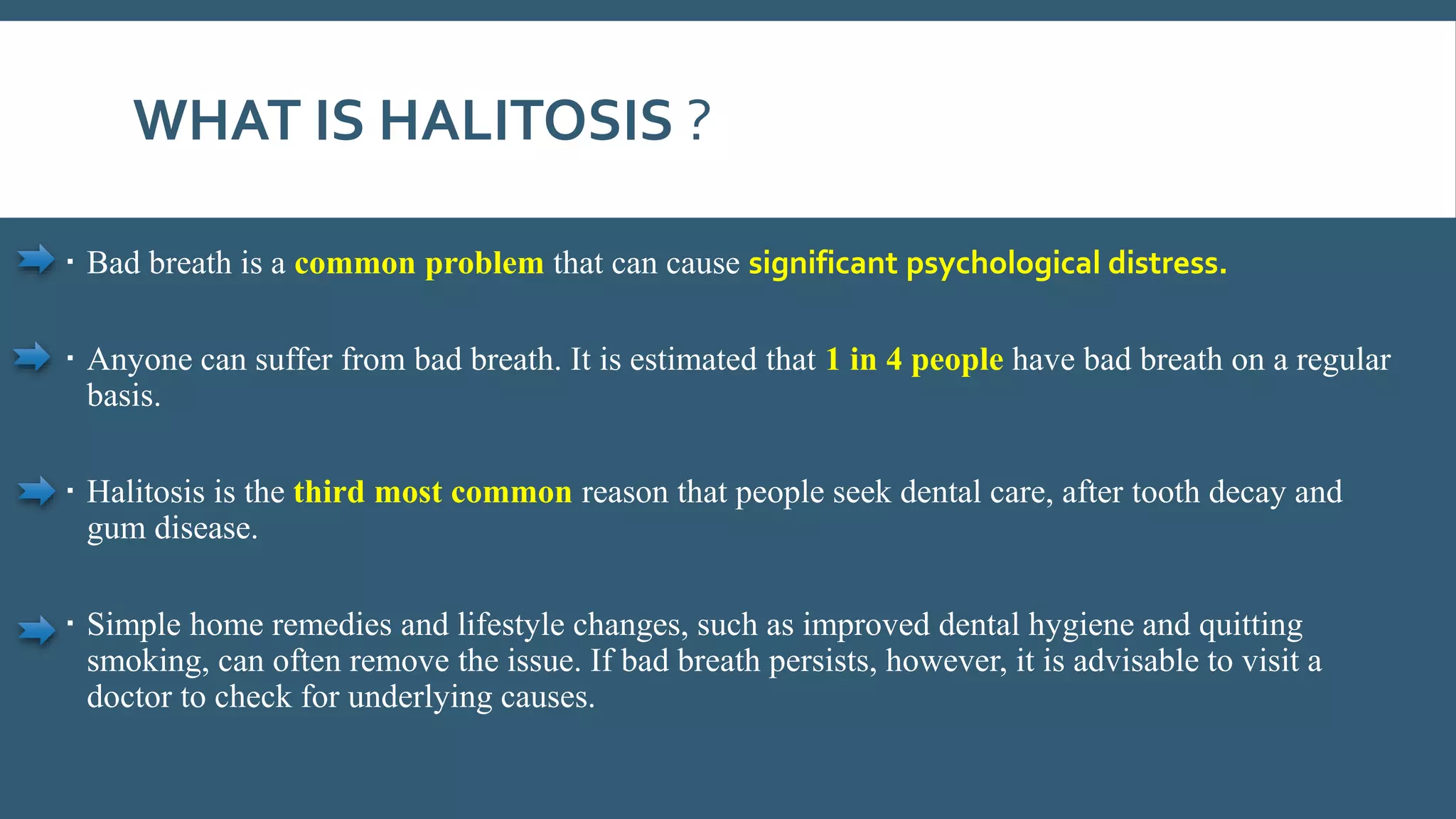 Halitosis - bad breath presentation | PPTX