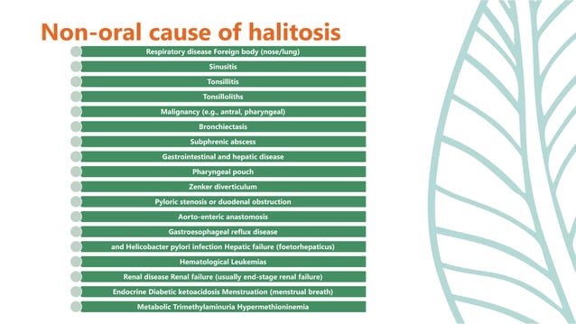 Halitosis ORAL MALODOR PERIODONTICSNTICS | PPTX | Lung and Respiratory ...