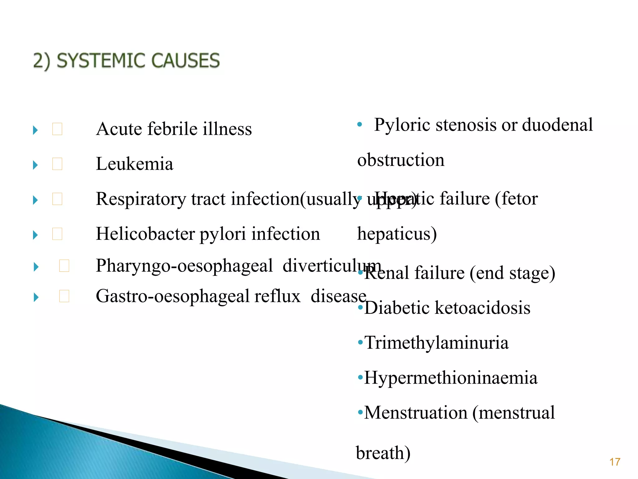 Halitosis | PPTX | Dental Health | Diseases and Conditions