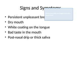 The effects, causes and types of Halitosis | PPTX